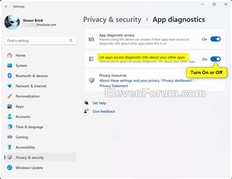 enable or disable app diagnostics access in windows 11 windows 11 forum
