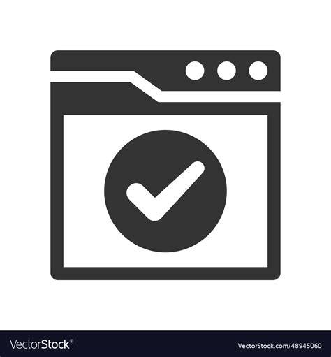 Website Approve Interface Icon Royalty Free Vector Image