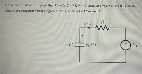 Solved In the circuit below it is given that R Ω C F v Chegg
