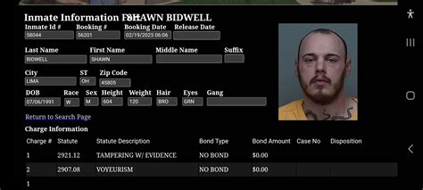 Auglaize County Mugshots Shawn Bidwell Facebook