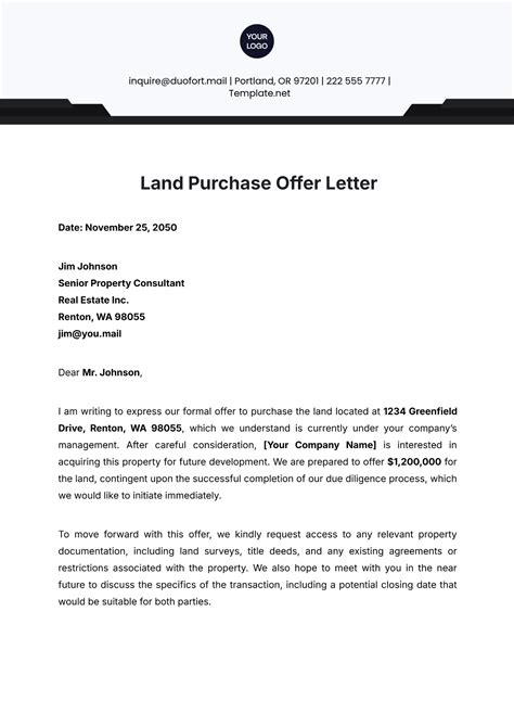 Purchase Offer Letter Template