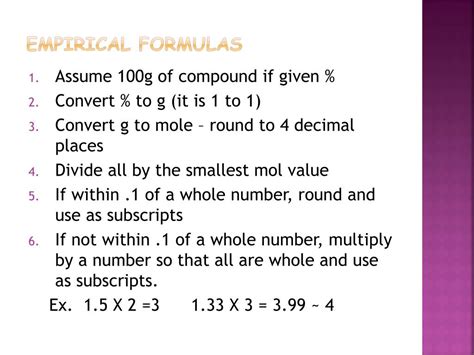 PPT Percent Composition Empirical Formulas Molecular Formulas And Formula For A Hydrate
