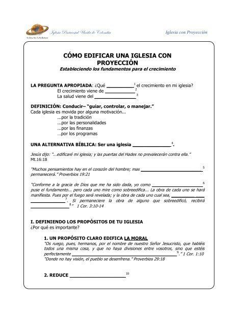 Como Edificar Una Iglesia Con Proyección Ipuc Distrito 5