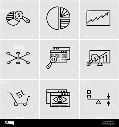 set of 9 simple editable icons such as sun flare data viewer cart