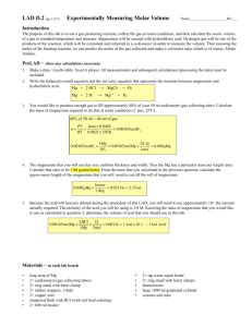 Lab Molar Volume