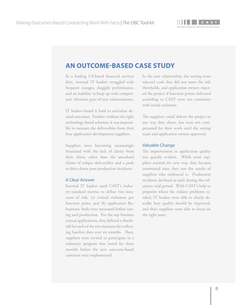 Drive Business Excellence With Outcomes Based Contracting The Obc