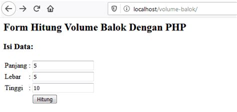 Script PHP Menghitung Volume Balok Kubus Tutorial