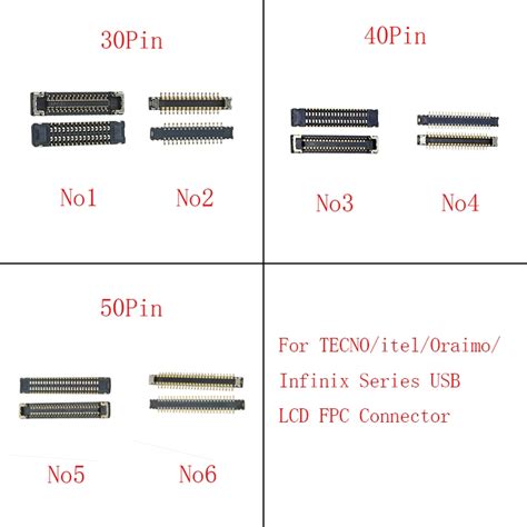 2 5PCS 30 40 50 Pin LCD Display Screen FPC Connector On Motherboard For Infinix TECNO Itel