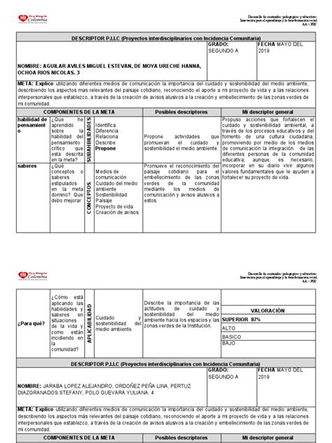 Piic Comunicacion Y Sociedad 2°a Pdf Aprendizaje Sustentabilidad
