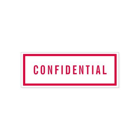 Simple Border Bold Red Confidential Self Inking Stamp Zazzle