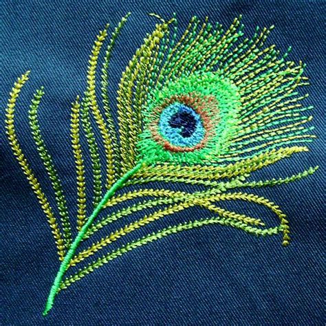 Peacock Feather Embroidery Design The Only Stitch
