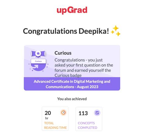 Deepika Garg On Linkedin Badge 3 Upgrad Moses Prabhu Prathamesh Palekar