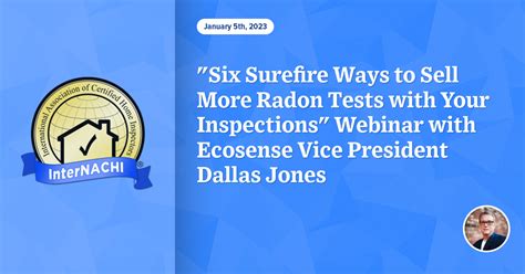 Six Surefire Ways To Sell More Radon Tests With Your Inspections Webinar With Ecosense Vice