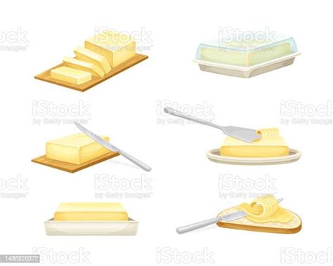 빵 벡터 세트의 조각에 그것을 퍼뜨리는 칼을 가진 버터 덩어리 버터에 대한 스톡 벡터 아트 및 기타 이미지 버터 돼지기름 마가린 Istock