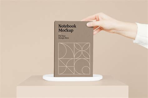 Notebook With Hand Mockup Mr Mockup Graphic Design Freebies