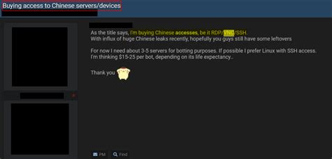 Figure Buyer Looking For Vnc Access On Cybercrime Forums Cyble