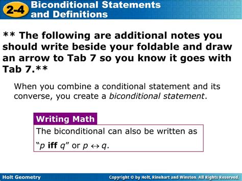 PPT Write And Analyze Biconditional Statements PowerPoint Presentation ID