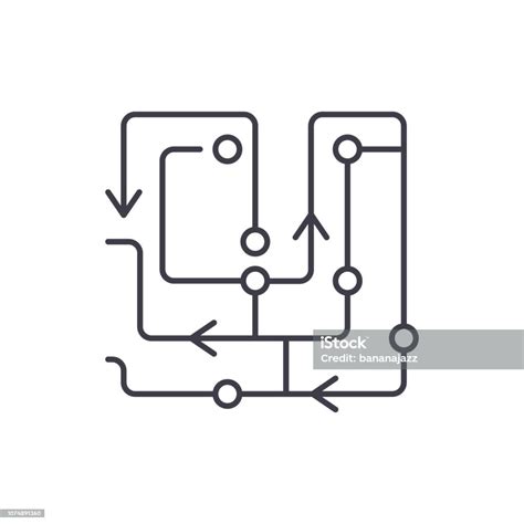Computer Algorithms Line Icon Concept Computer Algorithms Vector Linear Illustration Symbol Sign