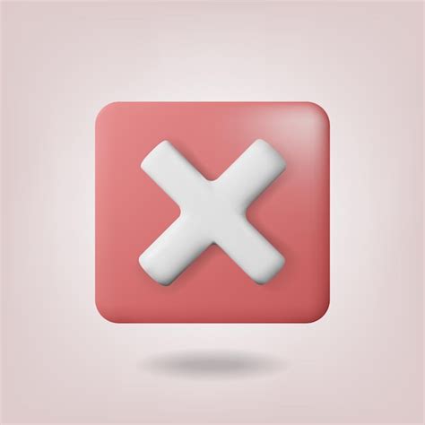 Premium Vector 3d Rejection Icon Red Cross Sign