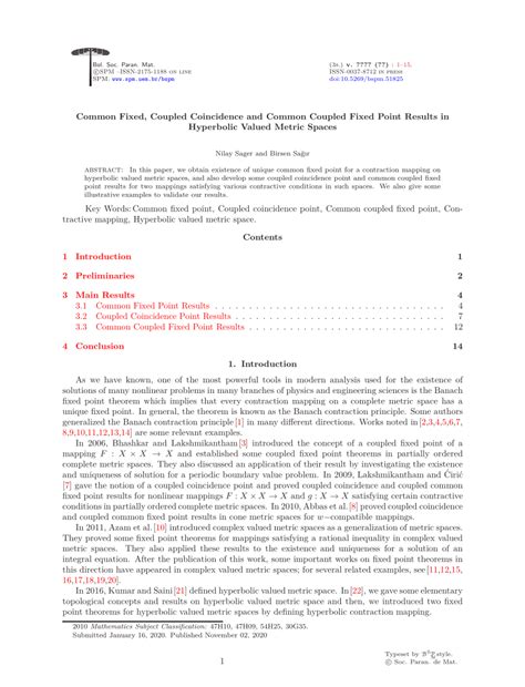 Pdf Common Fixed Coupled Coincidence And Common Coupled Fixed Point