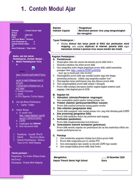 Contoh Modul Ajar Pdf