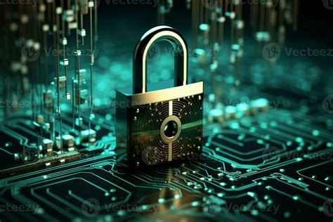 Generate An Artwork Of A Lock Key And Binary Code Integration AI Generated Stock