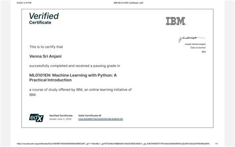 sri anjani on linkedin machine learning with python course on edx is