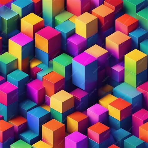 Premium Photo Isometric Cube Multicolored And Noise Texture Gradient Background 3d Isometric Cube
