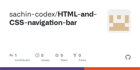 GitHub Sachin Codex HTML And CSS Navigation Bar