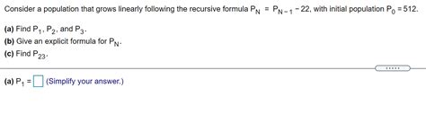 Solved Consider A Population That Grows Linearly Following