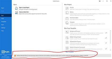 Detected Attended Robot As The License Type Based On The Terms And Conditions This License