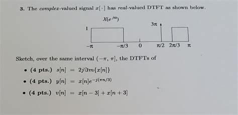 Solved 3 The Complex Valued Signal X[⋅] Has Real Valued