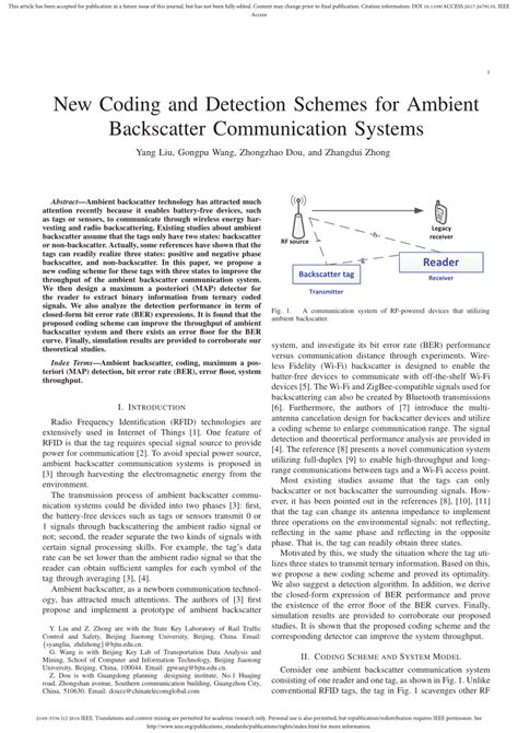 Pdf Coding And Detection Schemes For Ambient Backscatter