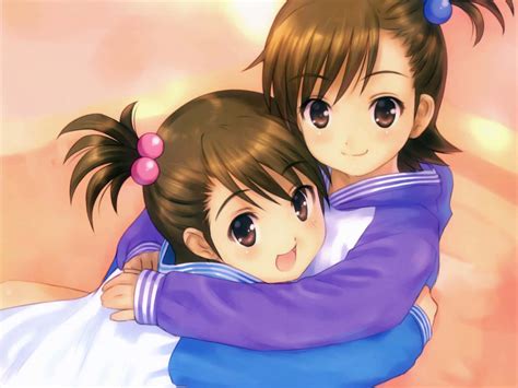 Download Amazing Anime Digital Artwork Of Cute Sisters Wallpaper