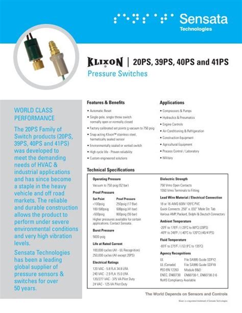 Data Sheet PDF File Sensata