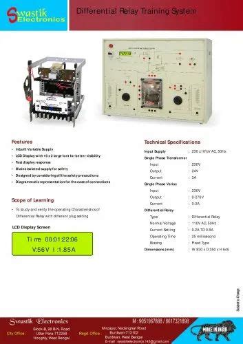 Model Namenumber Se482 Differential Relay Testing Setup 220v At