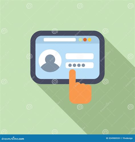 User Entering Password On Website Login Page With Finger Stock Image