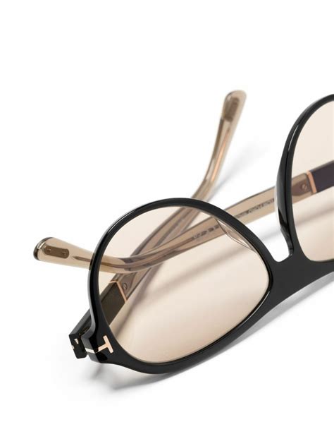 Tom Ford Eyewear Black Quincy Pilot Frame Sunglasses Tom Ford Eyewear