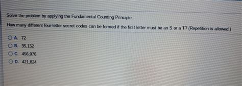 Solved Solve The Problem By Applying The Fundamental