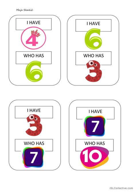 NUMBERS Game English ESL Worksheets Pdf Doc
