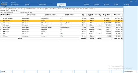 253 Item Loading Summary And Invoice Wise Item Dispatch Report
