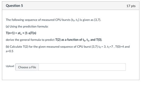 Solved Question Pts The Following Sequence Of Measured Chegg Com