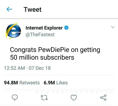 Internet Explorer Missing Out Of All The Drama Rpewdiepiesubmissions