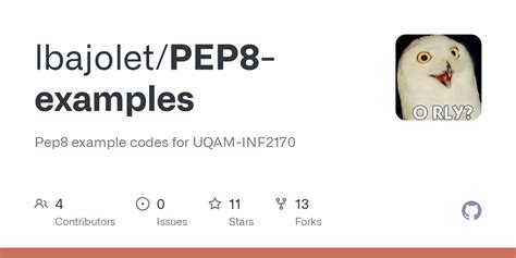 GitHub Lbajolet PEP8 Examples Pep8 Example Codes For UQAM INF2170