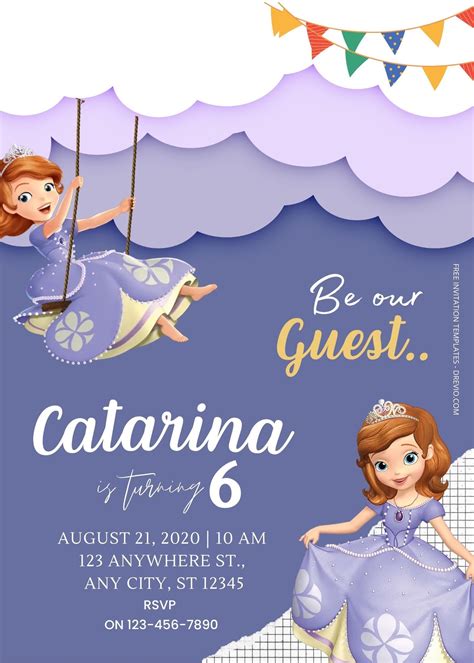 Free Sofia The First Birthday Invitation Templates Artofit