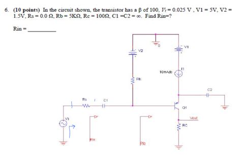 Solved Points In The Circuit Shown The Transistor Chegg Com