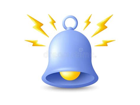3d Notification Bell Icon Realistic Render Blue Ringing Bell Subscription Reminder Alert