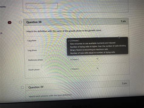Solved Match The Definition With The Name Of The Growth