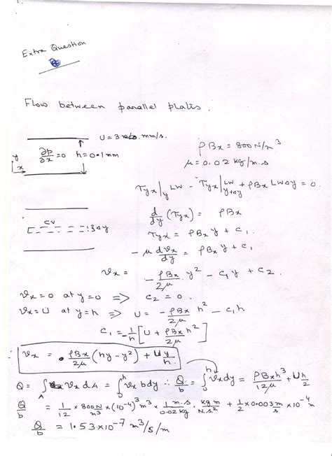 Solution Of Tutorial Problems Navier Stokes Equation Set Fluid Mechanics Studocu