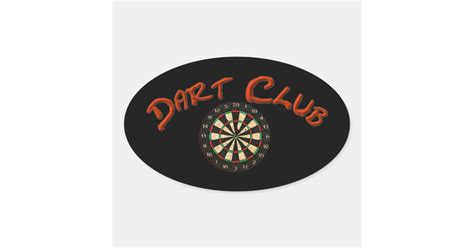 Dart Club Logo Oval Sticker Zazzle